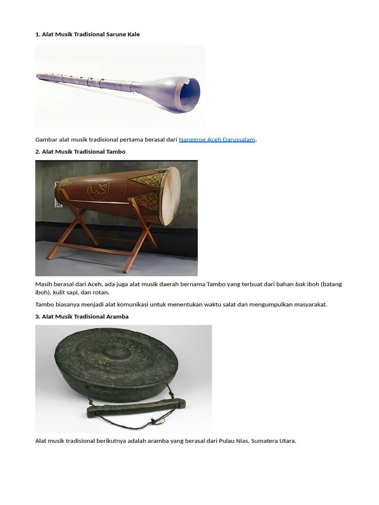 ALAT MUSIK TRADISIONAL | PDF
