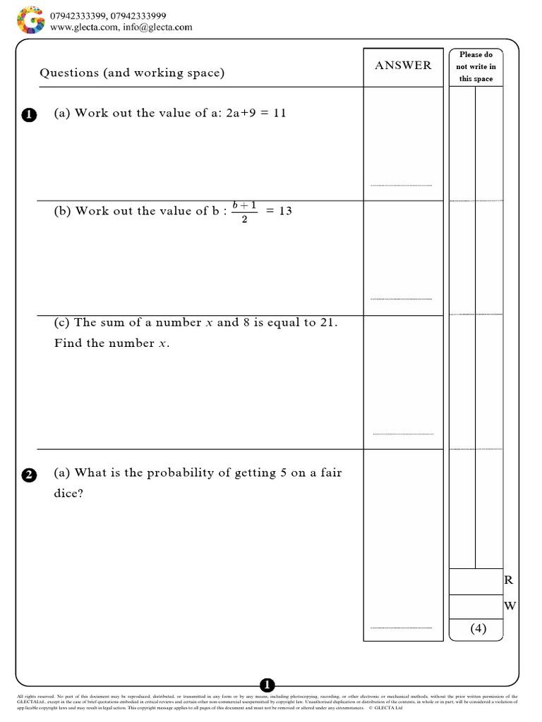 Maths - Mtcsse 03 - 11plus - CF - 2025 | PDF | Copyright Infringement | Copyright