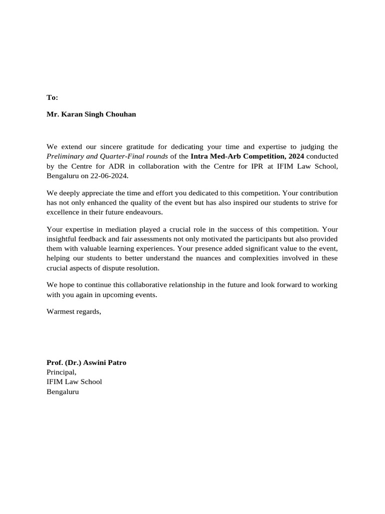 Gratitude for Med-Arb Judges 2024 | PDF | Alternative Dispute ...