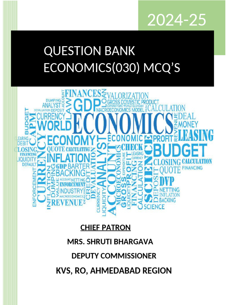 Economics MCQs Question Bank 2024-25 | PDF | Money | Government Budget ...