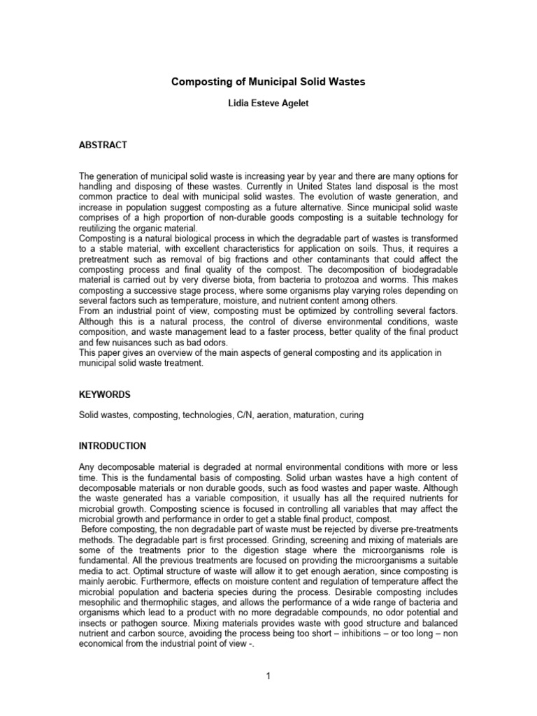 Municipal Waste Composting Guide | PDF | Compost | Municipal Solid Waste