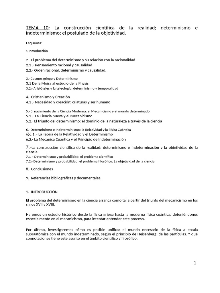 Determinismo e Indeterminismo en Ciencia | PDF | Determinismo ...