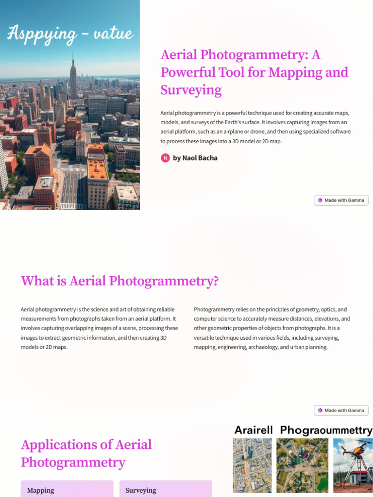 Aerial Photogrammetry A Powerful Tool For Mapping and Surveying | PDF ...