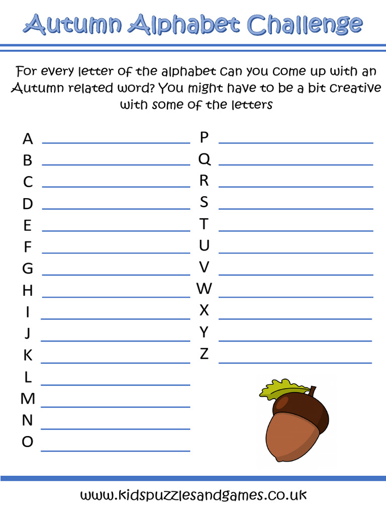 Autumn Alphabet Challenge | PDF