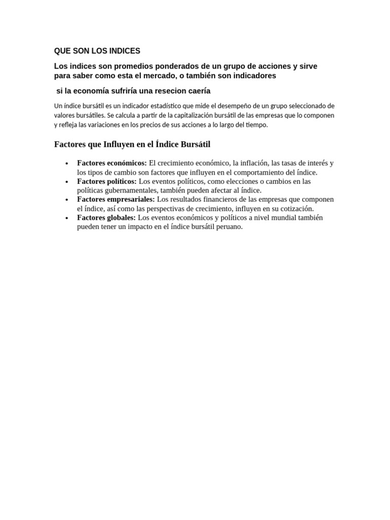 Que Son Los Indices | PDF