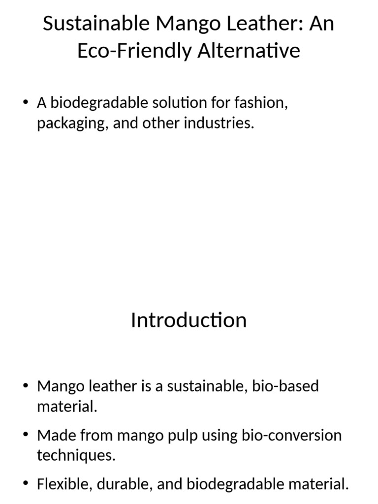 Eco-Friendly Mango Leather Guide | PDF | Leather | Biodegradation