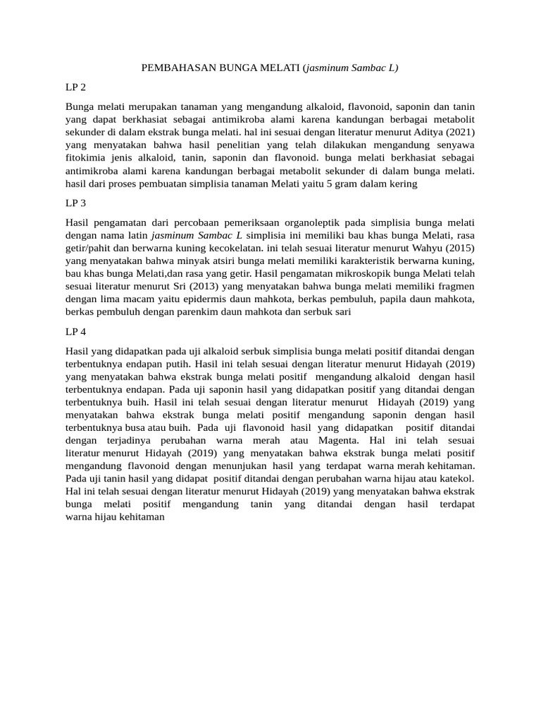 Khasiat Antimikroba Bunga Melati | PDF