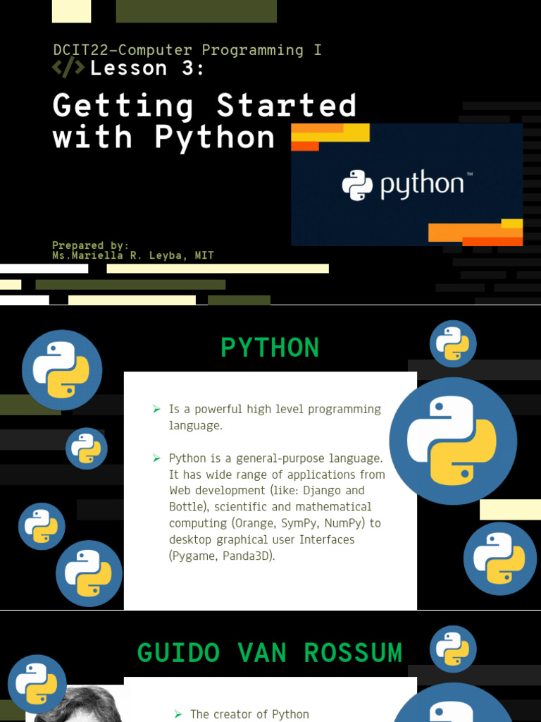 4. DCIT22 Getting Started With Python 1 | PDF | Reserved Word | Python (Programming Language)