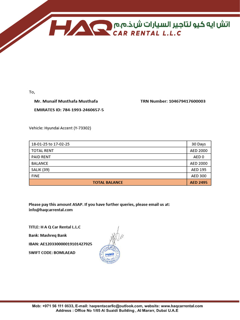 Invoice For Mr. Munaif | PDF