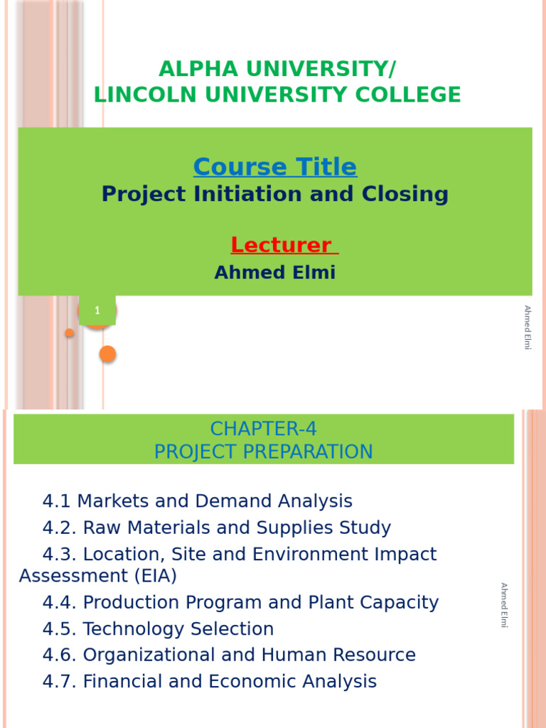Project Initiation - ch-4 | PDF | Environmental Impact Assessment ...