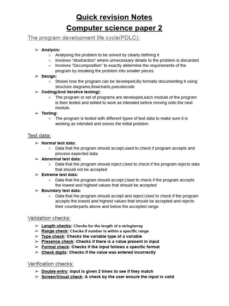 CS PAPER 2 revision | PDF | Boolean Data Type | Computer Science