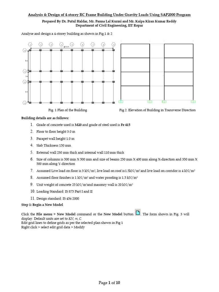 4-Storey RC Frame Building Analysis | PDF | Beam (Structure) | Concrete