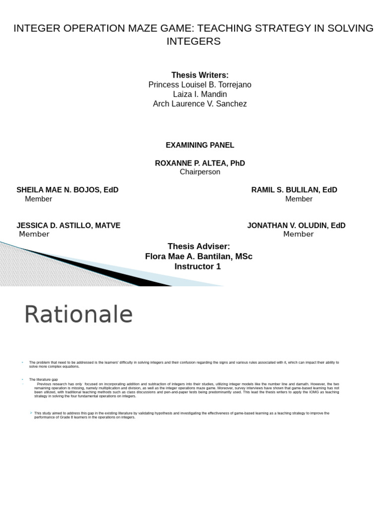 SELAIRCH Final Oral Defense PPT Guide 4 | PDF | Experiment | Thesis