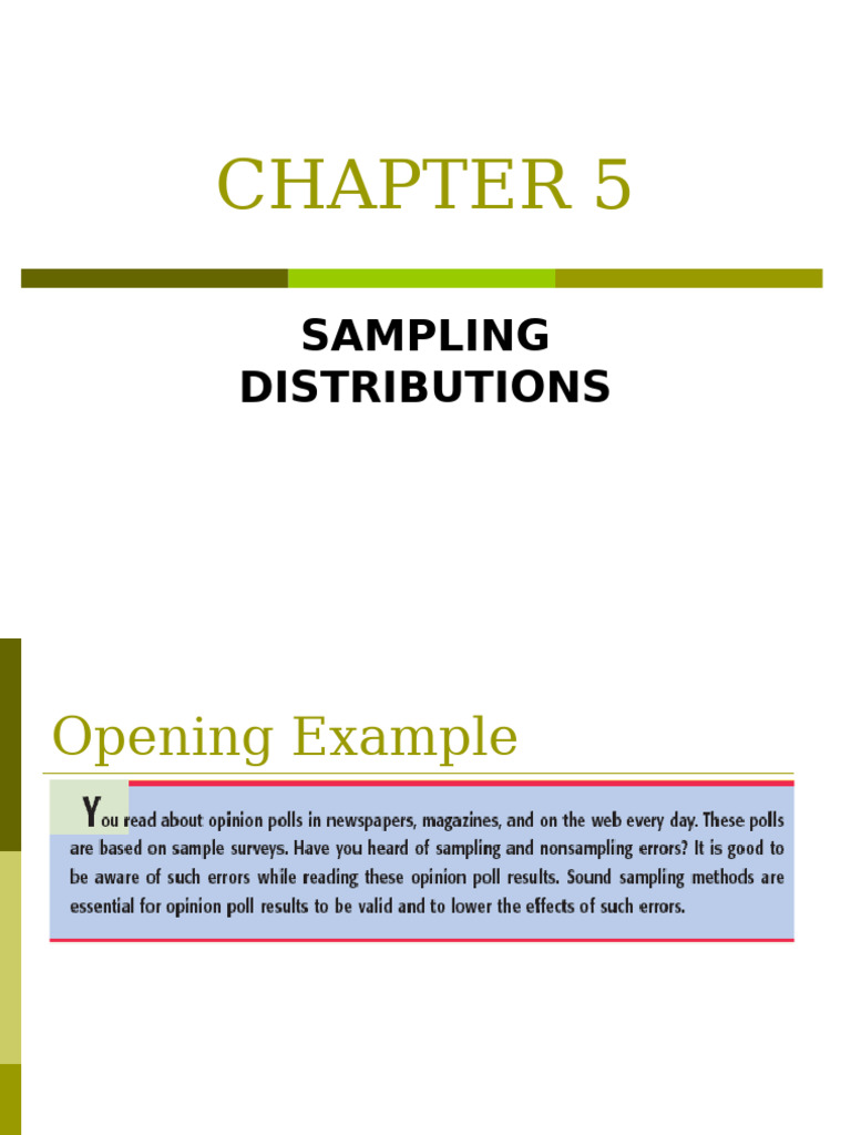 CHAPTER 03; SAMPLING DISTRIBUTION | PDF | Standard Deviation | Mean