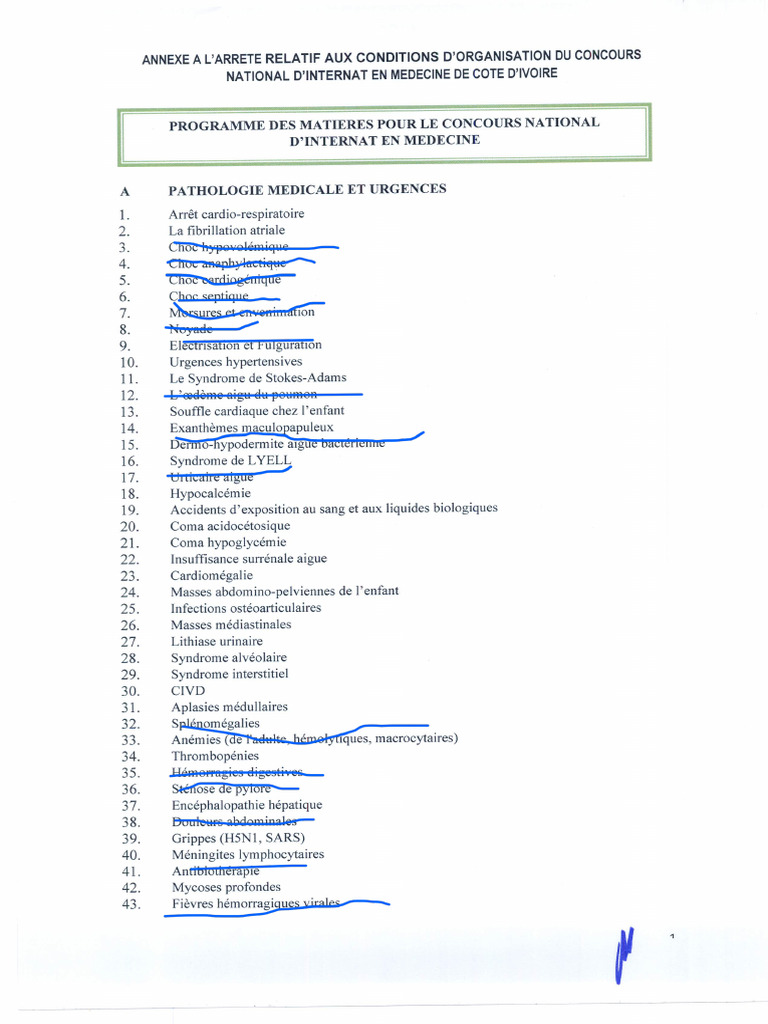 Annexe_ArrÃªtÃ©️_Organisation_Concours_Internat_MÃ©️decine_F | PDF