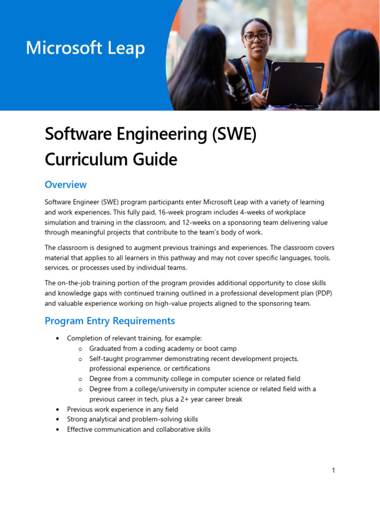 SWE Curriculum Guide | PDF | Learning | Microsoft Azure