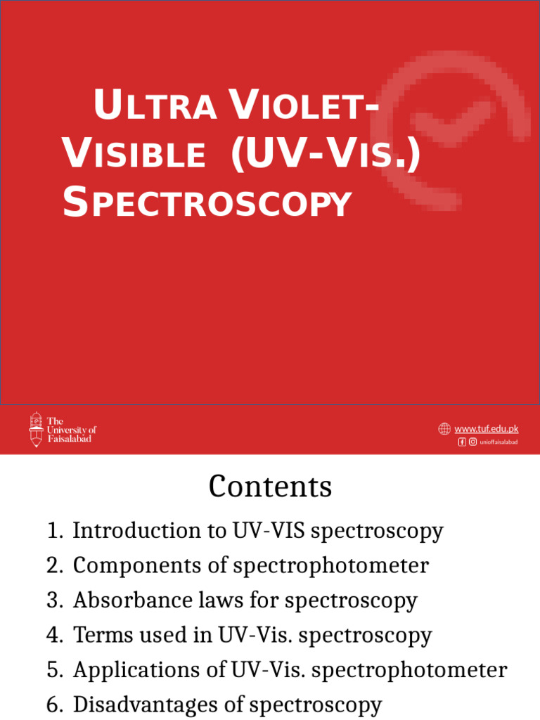 UV Visible Spectros | PDF | Ultraviolet–Visible Spectroscopy | Spectrophotometry