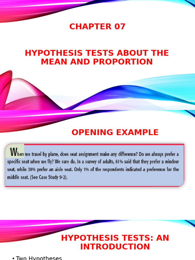 Chapter 04 - Hypothesis Tests About The Mean and Proportion | PDF ...