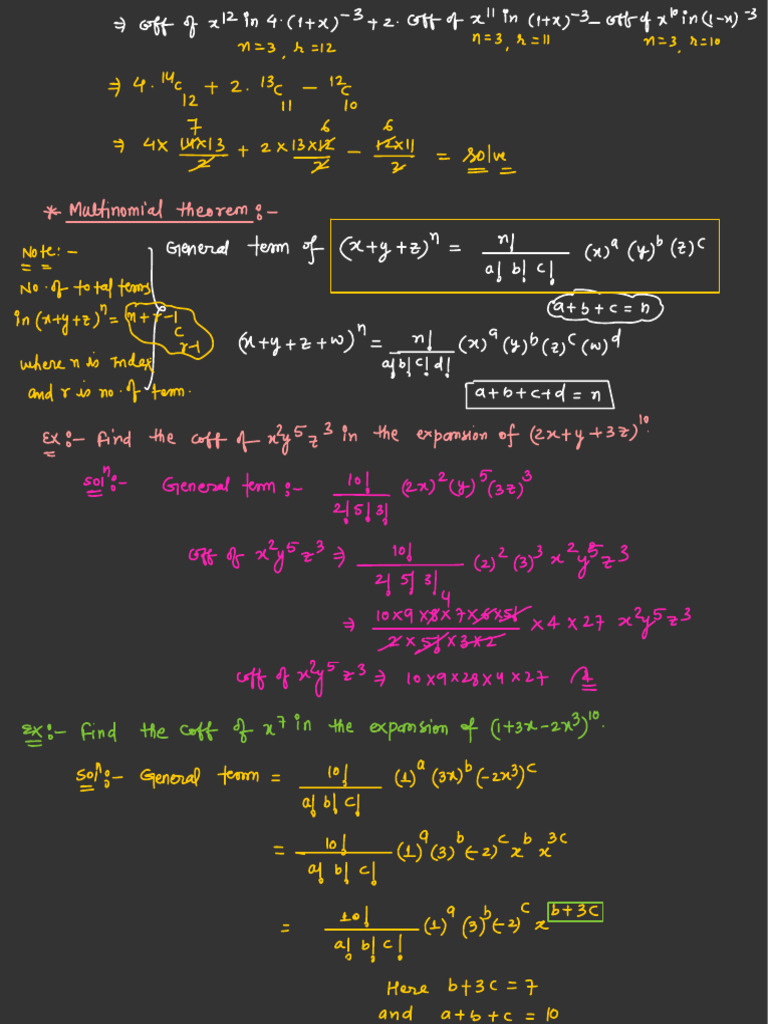 BINOMIAL THEOREM | PDF | Combinatorics | Discrete Mathematics