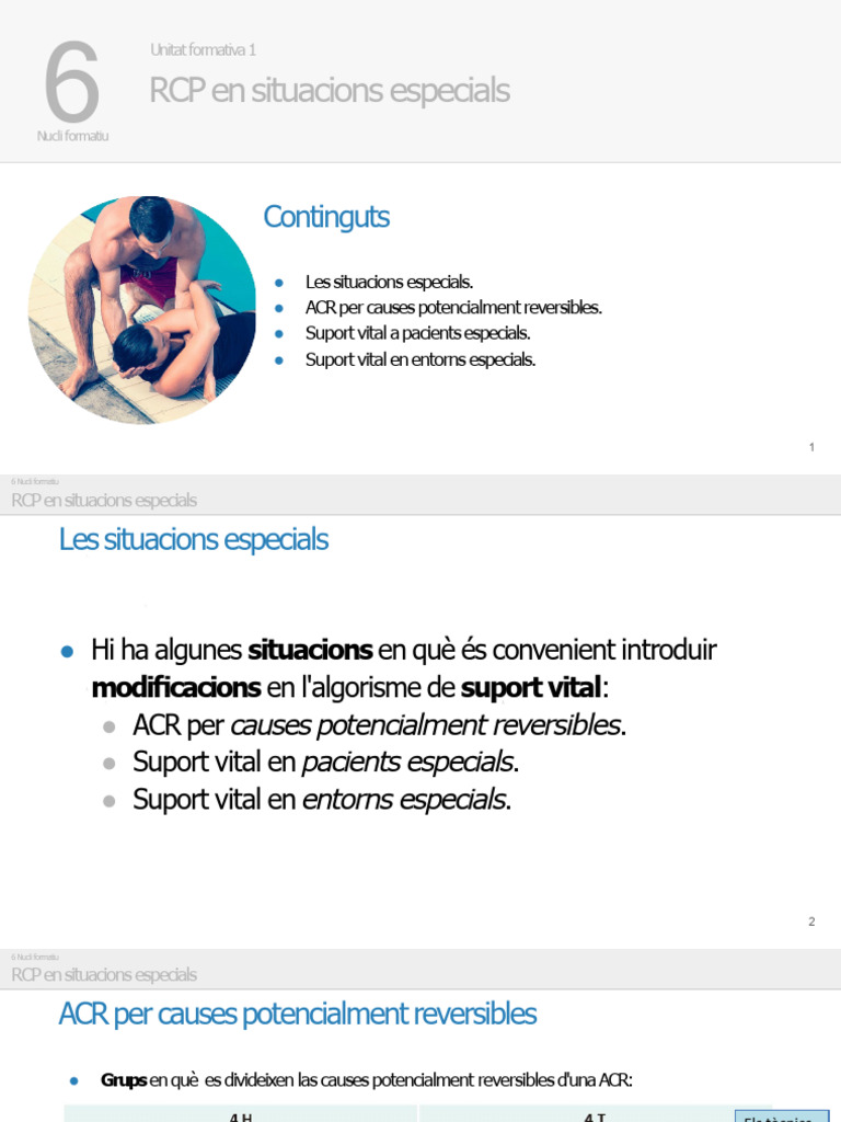 UD8 RCP Situaciones Especials | PDF
