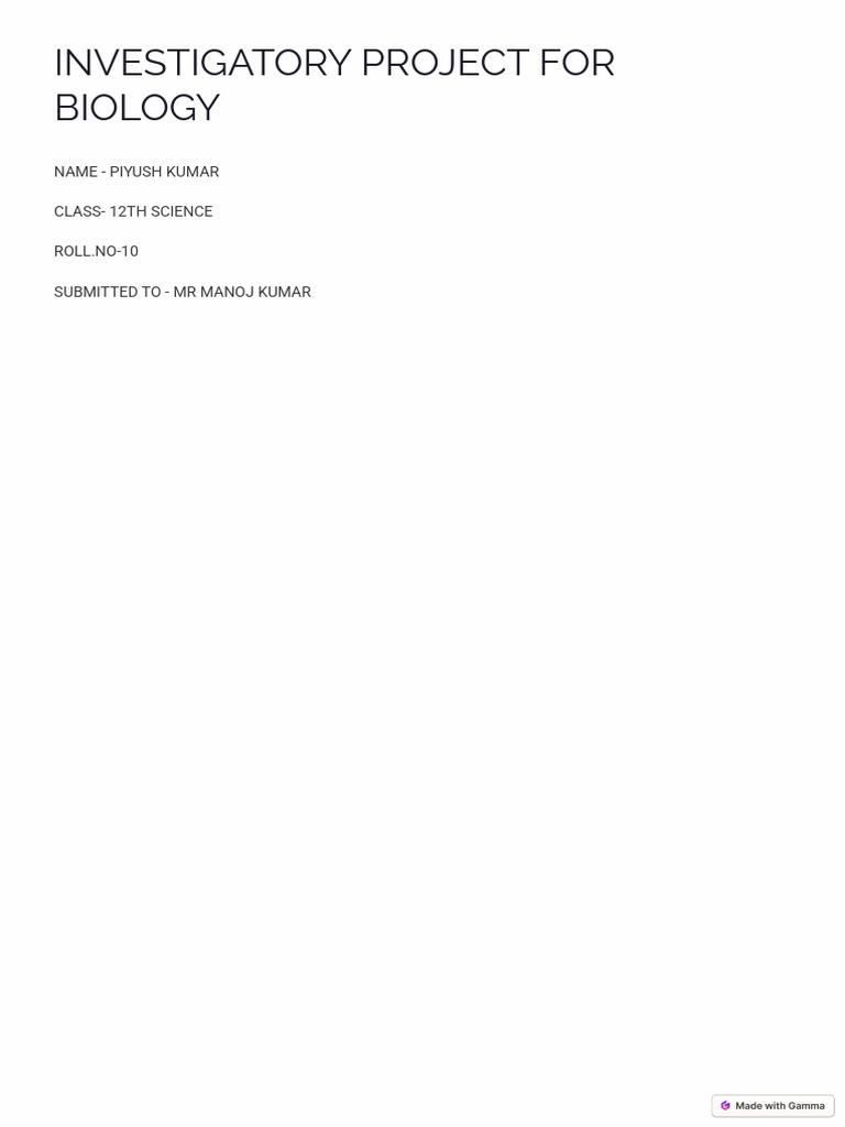 Investigatory Project Piyush | PDF