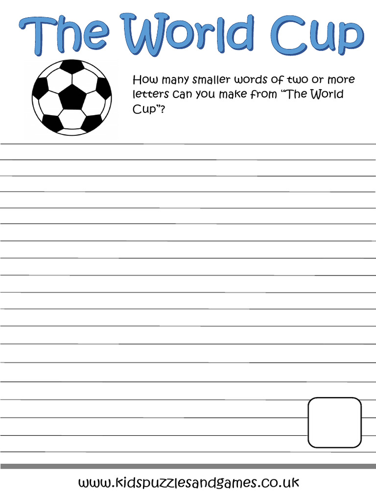 World Cup How Many Words Puzzle | PDF