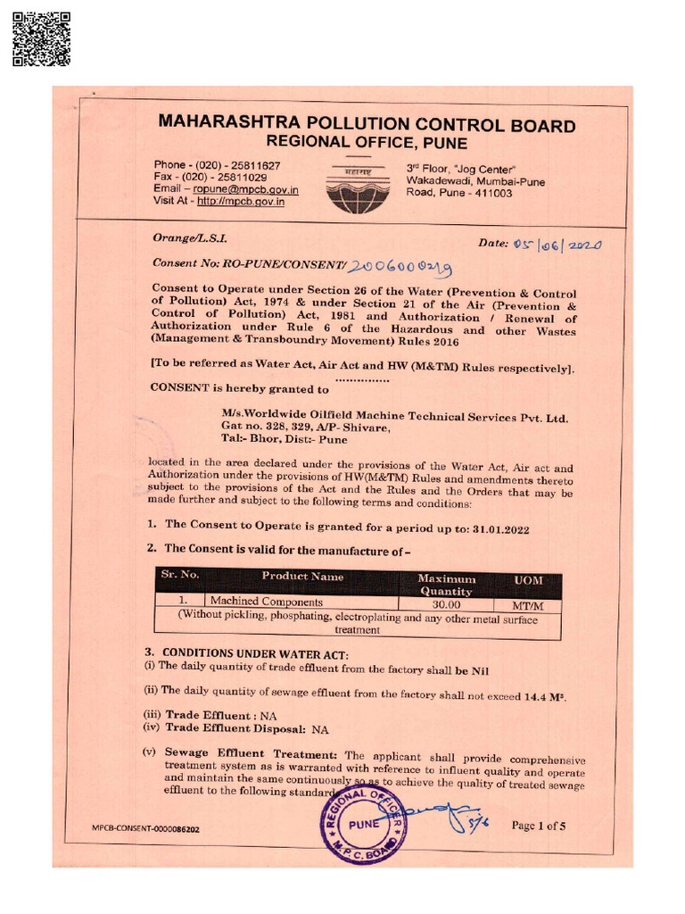 Worldwide Oilfield Machine Technical Services Pvt. Ltd. Shivare Bhor ...