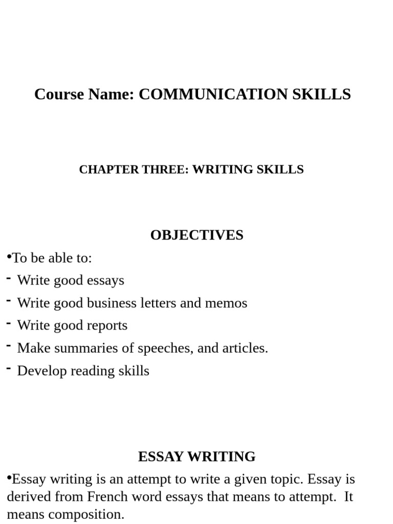 Writing Skills for Effective Communication | PDF | Essays | Memorandum