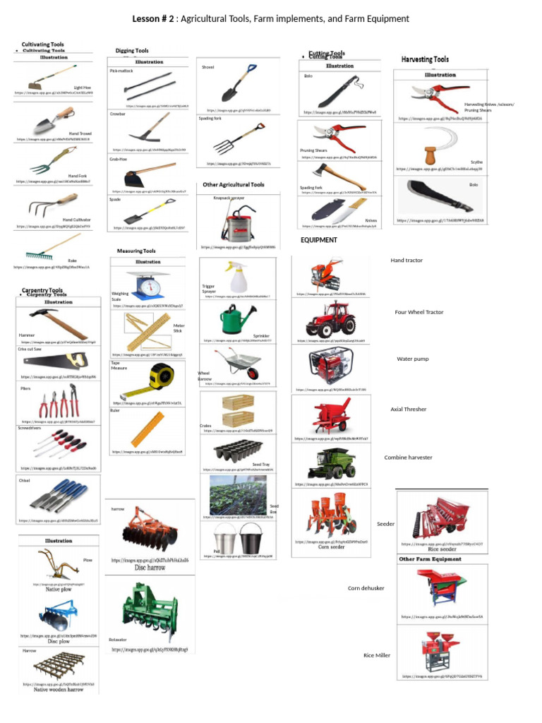 Essential Agricultural Tools & Equipment | PDF | Agricultural Machinery ...