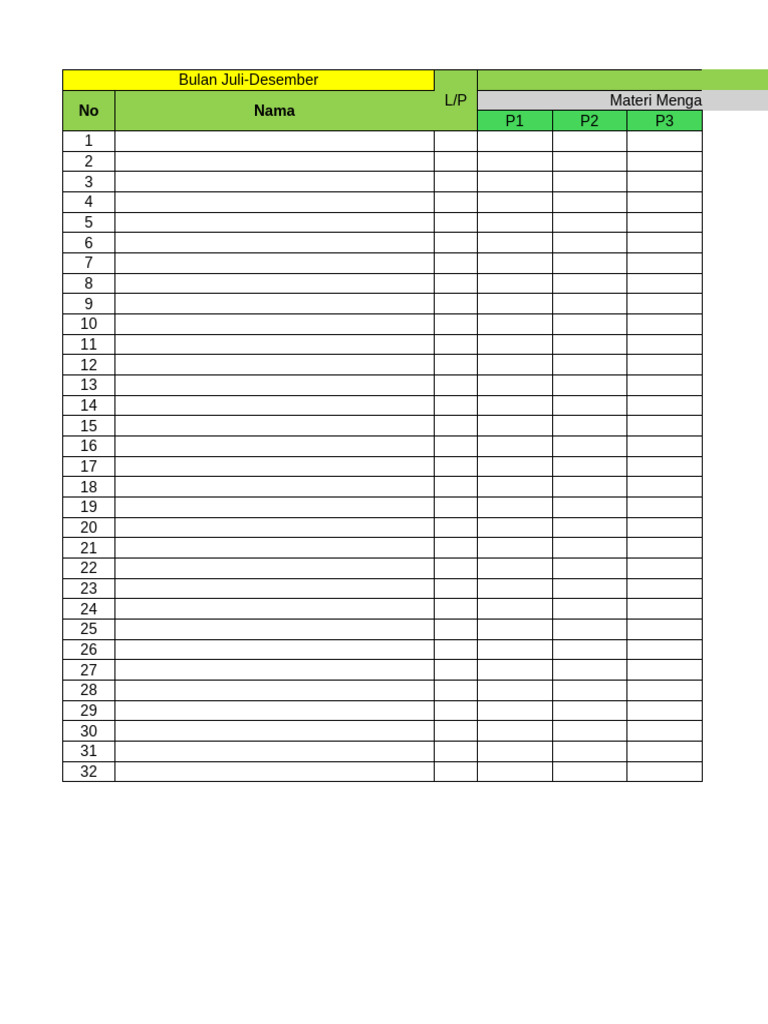 DAFTAR NILAI SBK DALONG | PDF