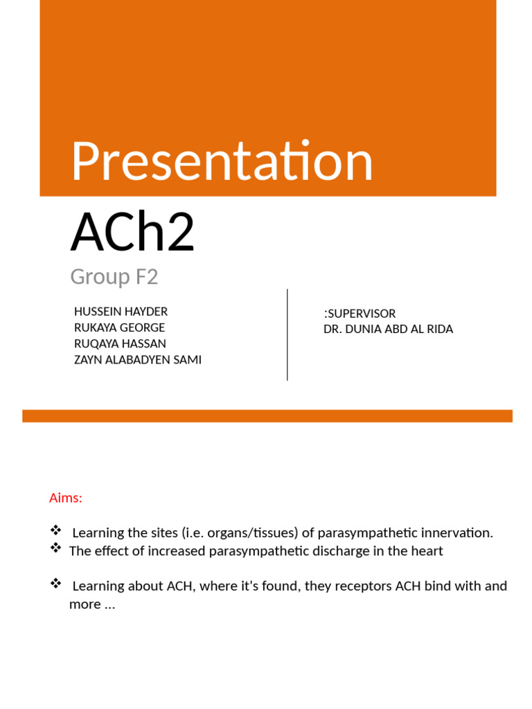 Presentation ACh2 | PDF | Acetylcholine | Chemical Synapse