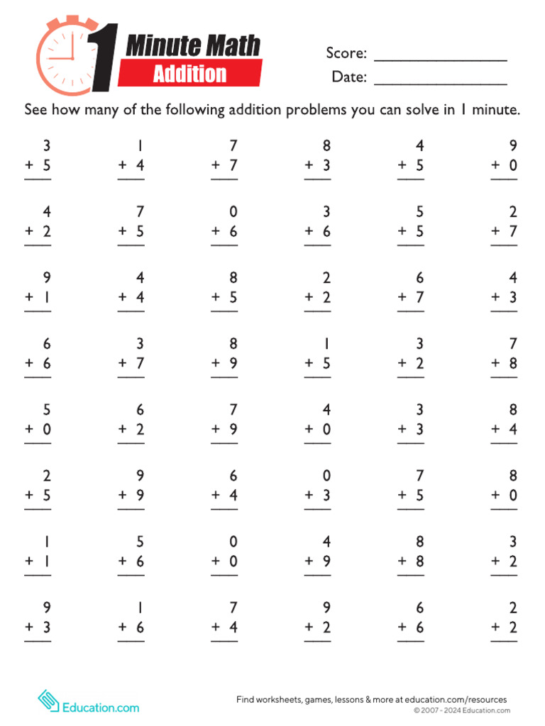 1-minute-math-addition | PDF