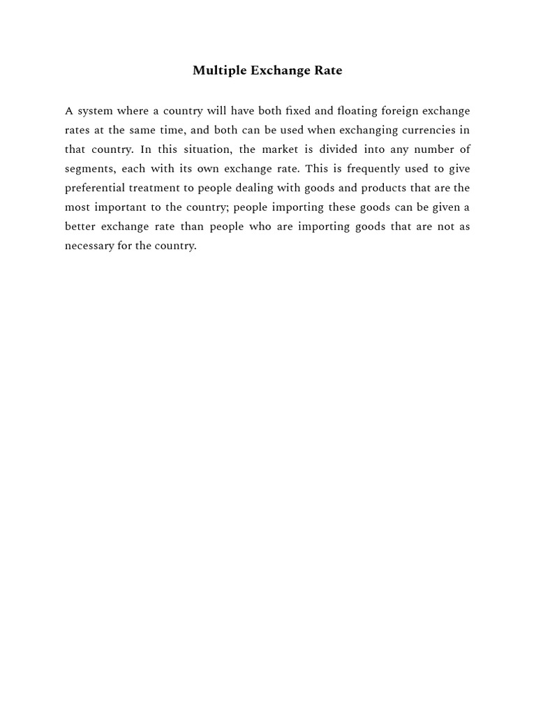Multiple Exchange Rate | PDF