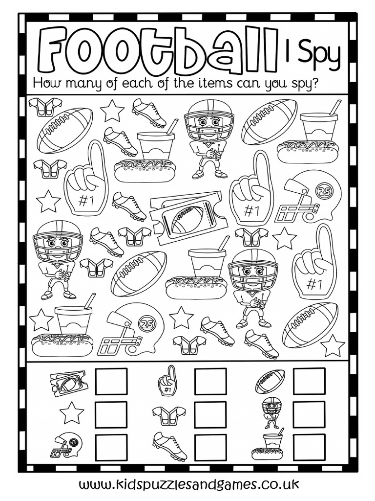 American Football I Spy Puzzle | PDF