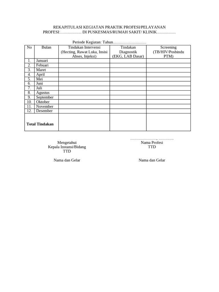 Rekap Kegiatan Praktik Profesi Kesehatan | PDF