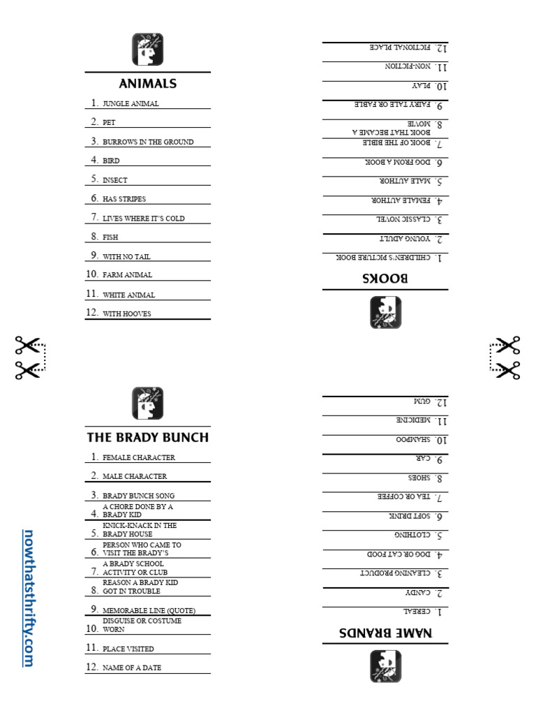 Scattergories-Categories-Lists-Set-1 | PDF | Superheroes