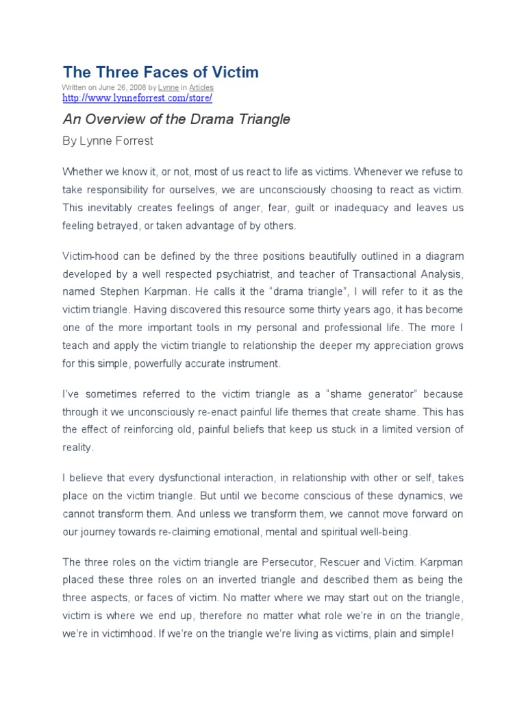 The Three Faces of Victim | Download Free PDF | Denial | Anger