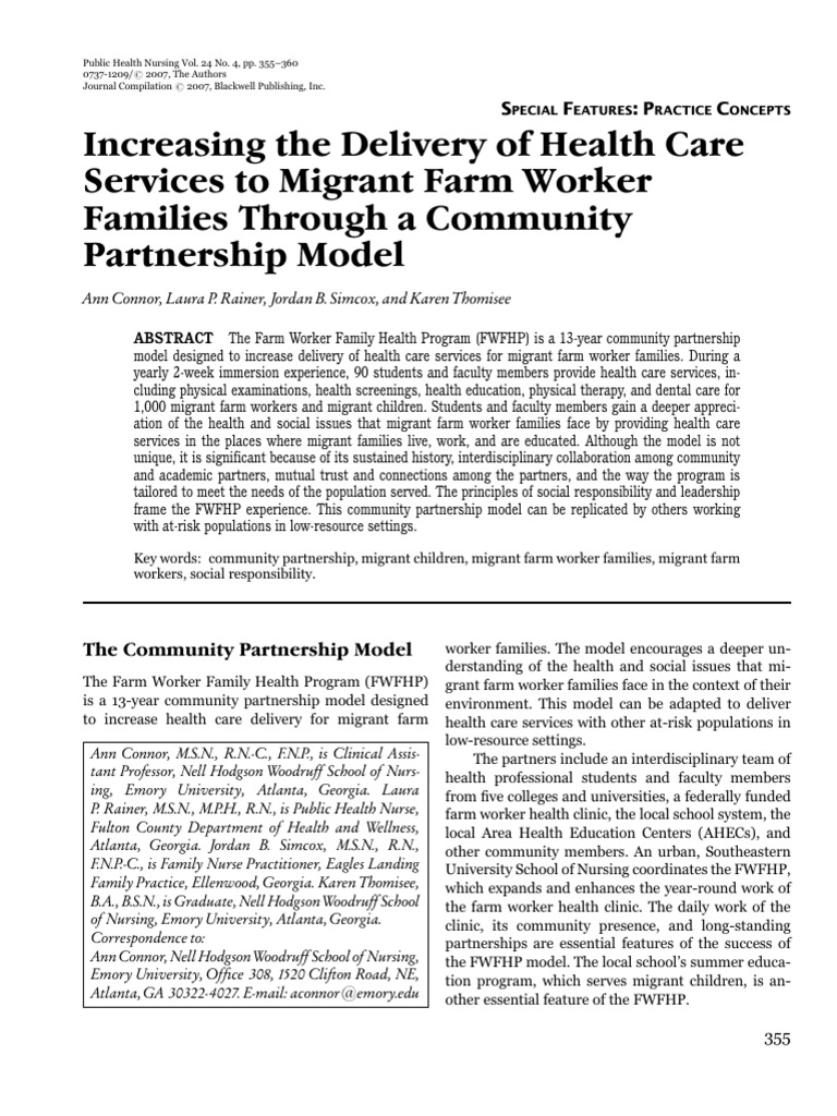 01_Connor Et Al 2007 | PDF | Health Care | Migrant Worker