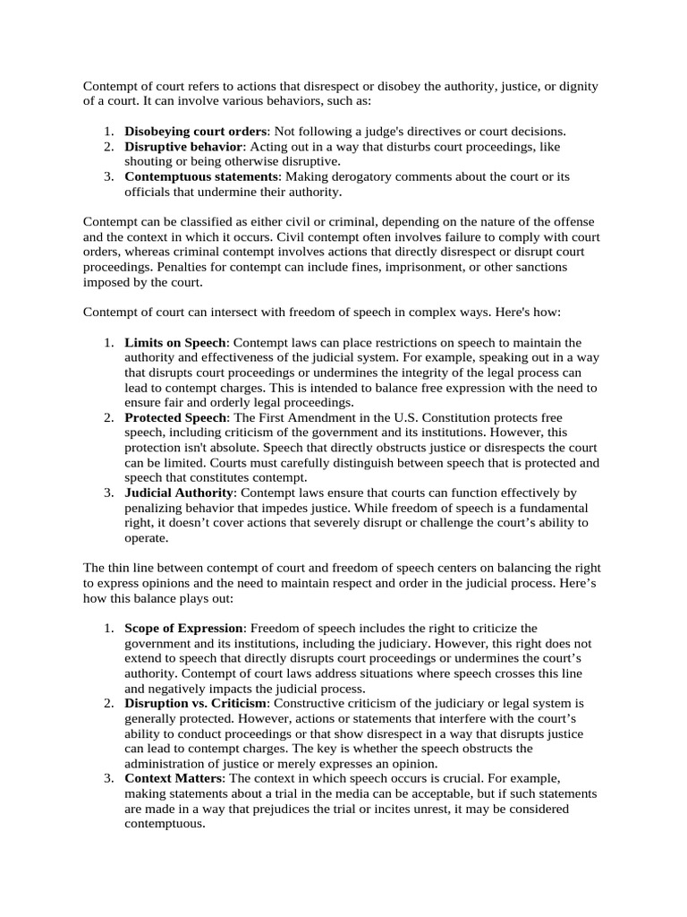 Practical Training Assignment | PDF | Contempt Of Court | Freedom Of Speech