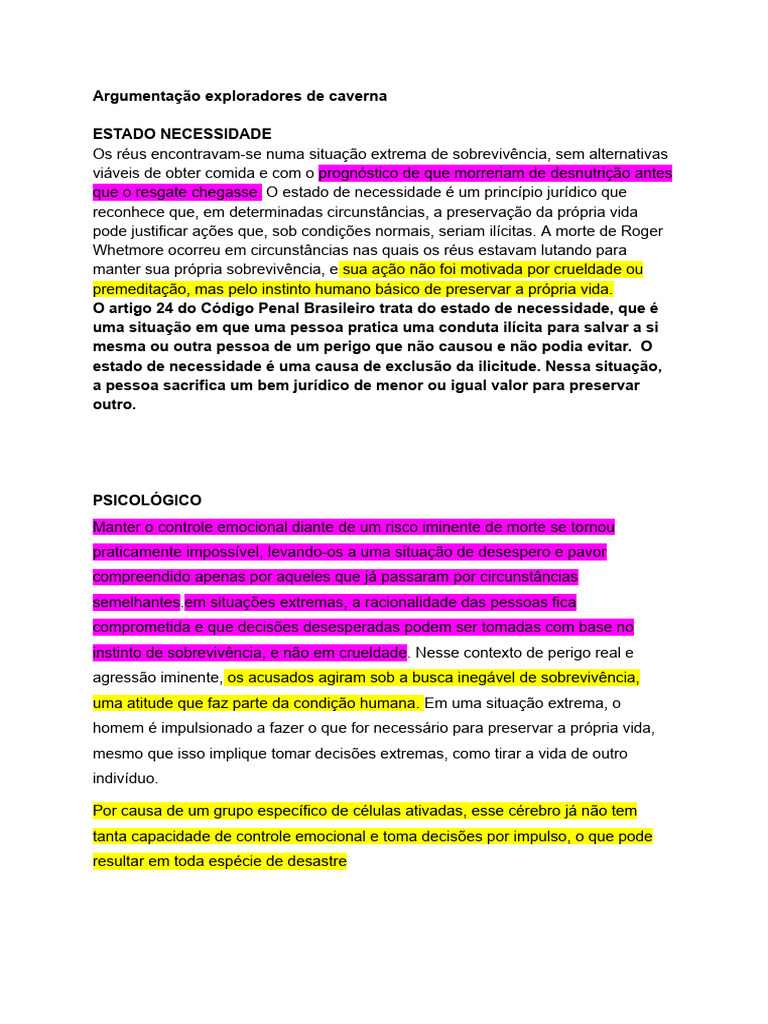 Estado de Necessidade em Homicídio | PDF | Estado | Réu