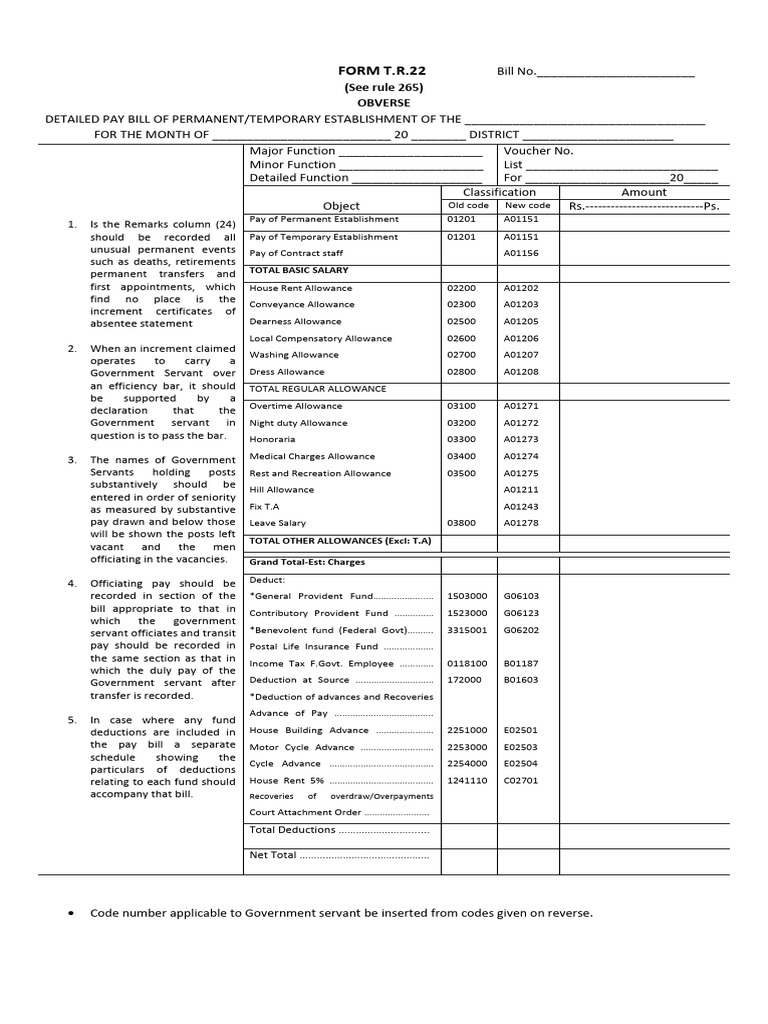FORM TR22 NG Paybill Piy5ry | PDF | Tax Deduction | Government Finances