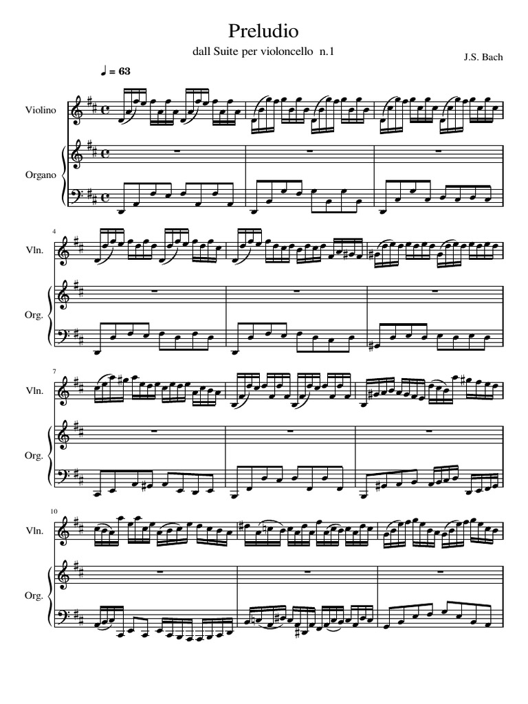 Bach Cello Suite No. 1 Prelude | PDF | Baroque Music | Classical Music