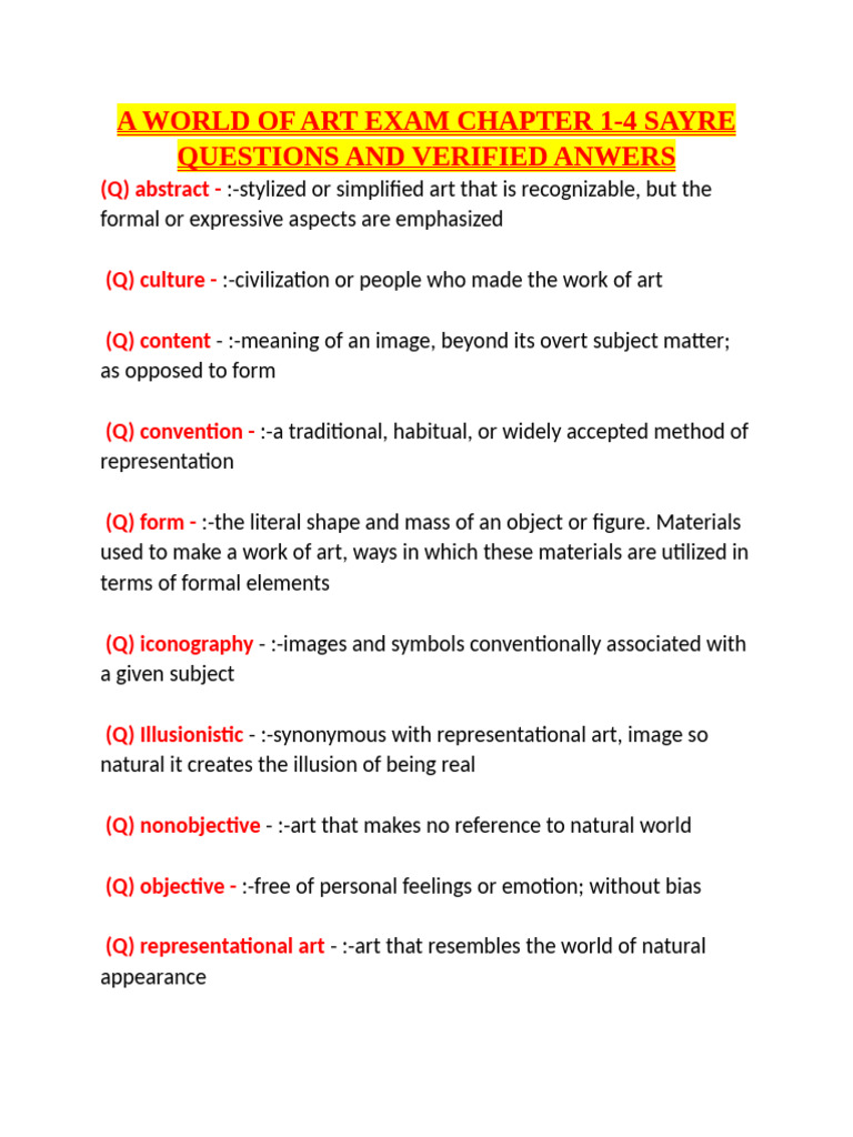 Art Exam Chapters 1-4: Key Concepts | PDF | Composition (Visual Arts ...