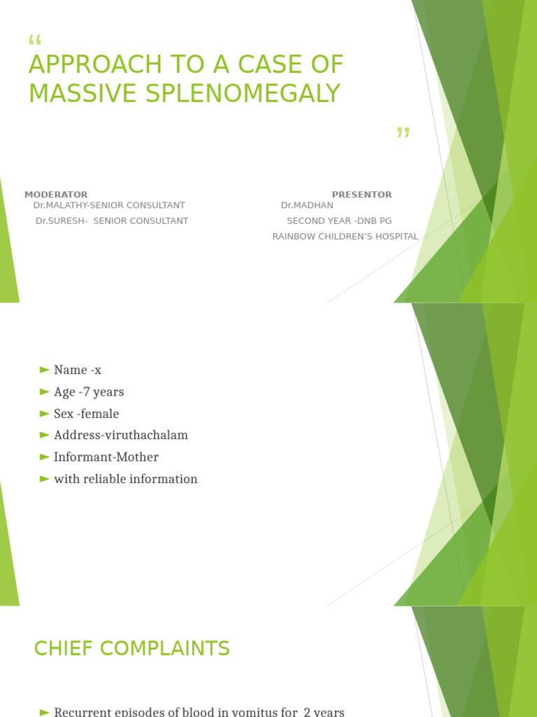 Case Presentation-Splenomegaly | PDF | Breastfeeding | Diseases And ...