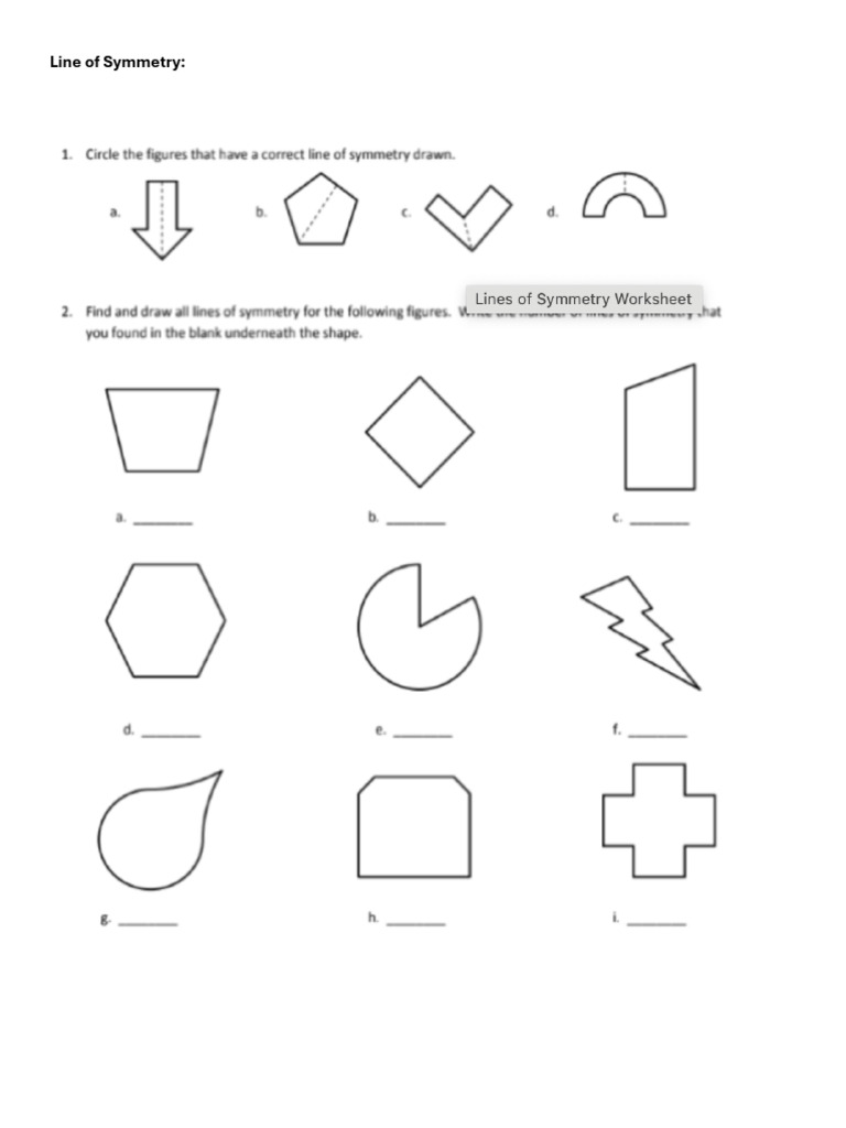 P4 AEP MATH Line of Symmetry WS1 | PDF