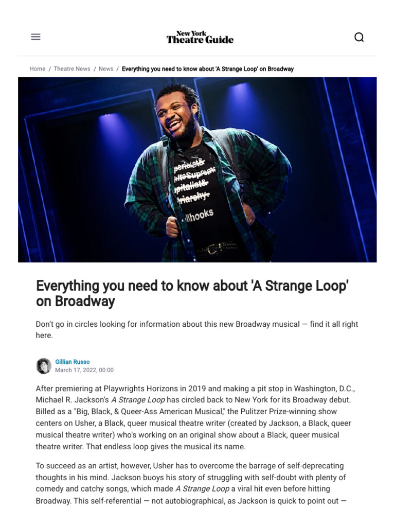 A Strange Loop: Broadway Musical Overview | PDF | Theatre