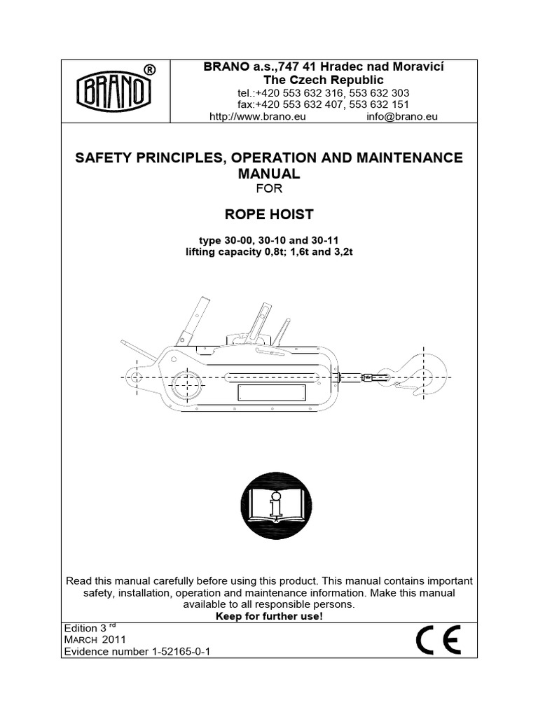 Brano Rope Hoist Winch EN | PDF | Rope | Safety