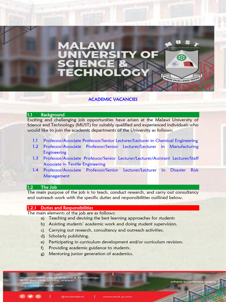 Advert - Academic Staff - 31 July 2024 | PDF | Academic Degree ...