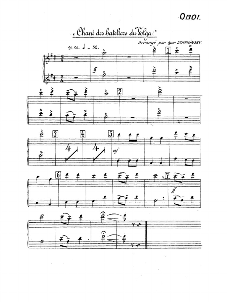 Song of the Volga Boatmen - Oboe 1-2-1 | PDF