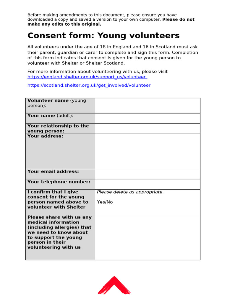 Young Volunteer Consent Form | PDF